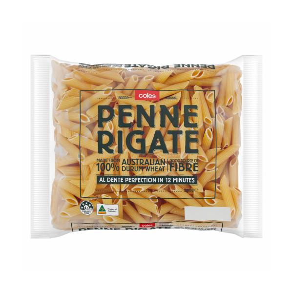 COLES Pasta Penne Rigate 500g