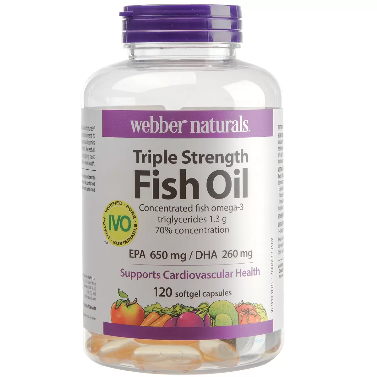 WEBBER NATURALS Triple Strength Fish Oil 120 Capsules